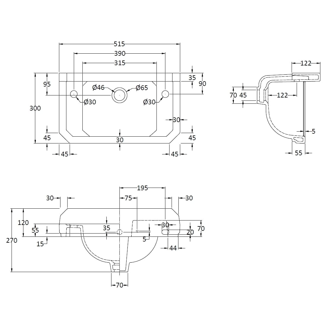 Bayswater Fitzroy Cloakroom Basin : Bathroom Planet