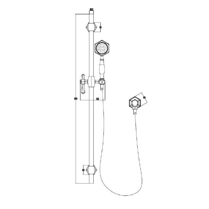 RAKWTN6002 - RAK Washington Shower Slide Rail Kit : Bathroom Planet