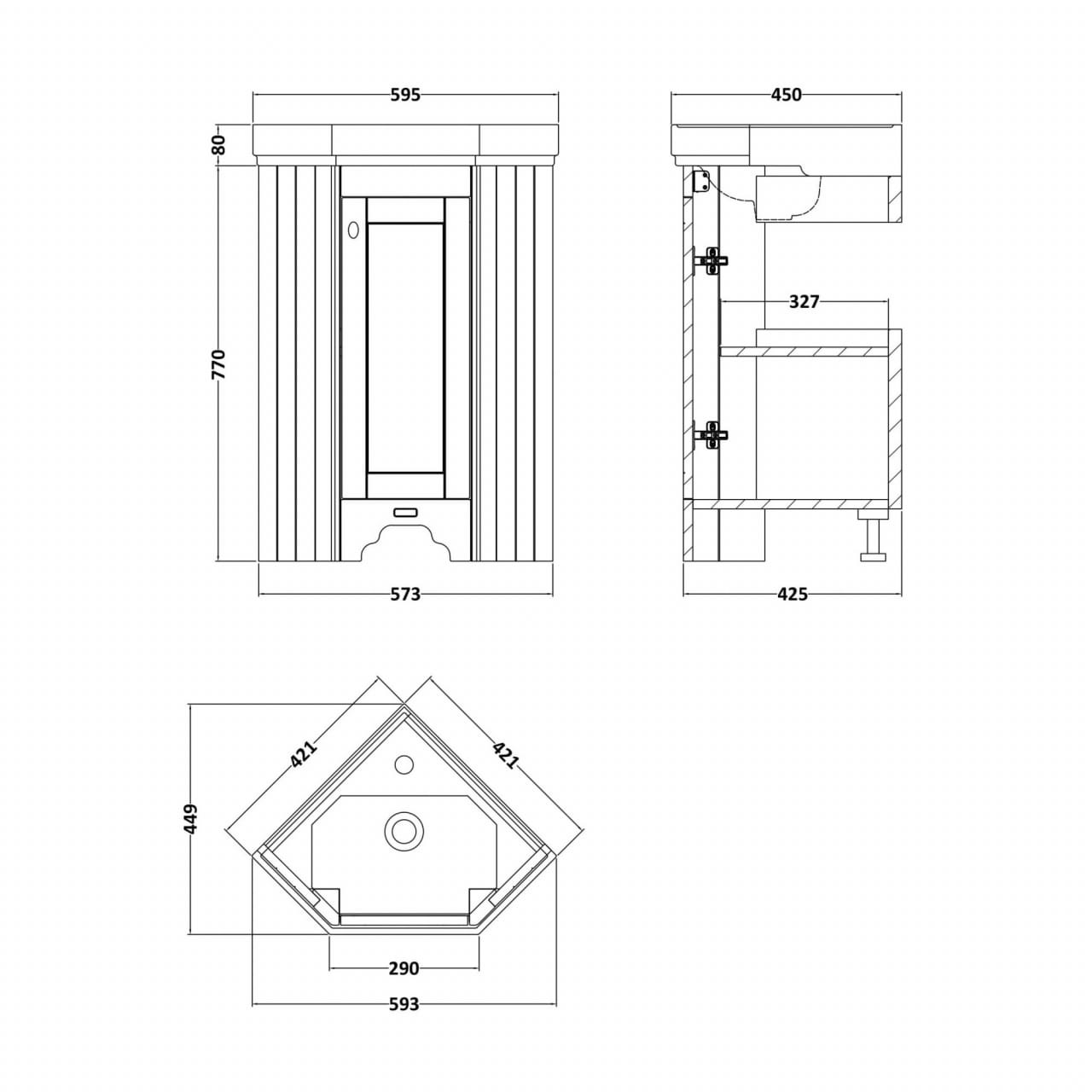 Bayswater Corner Basin Unit : Bathroom Planet