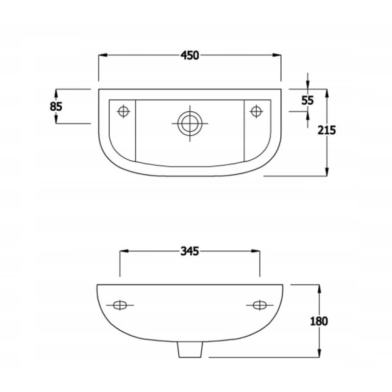 Essential Lily Slimline Basin : Bathroom Planet