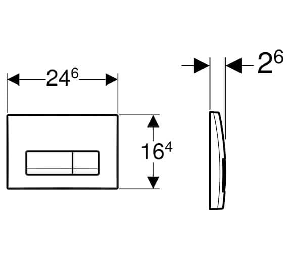 Geberit Square Dual Flush Plate : Bathroom Planet