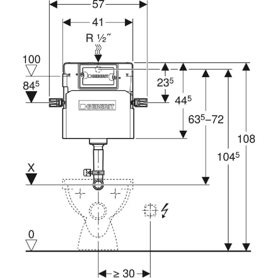 Geberit Delta Dual Flush Concealed Cistern : Bathroom Planet