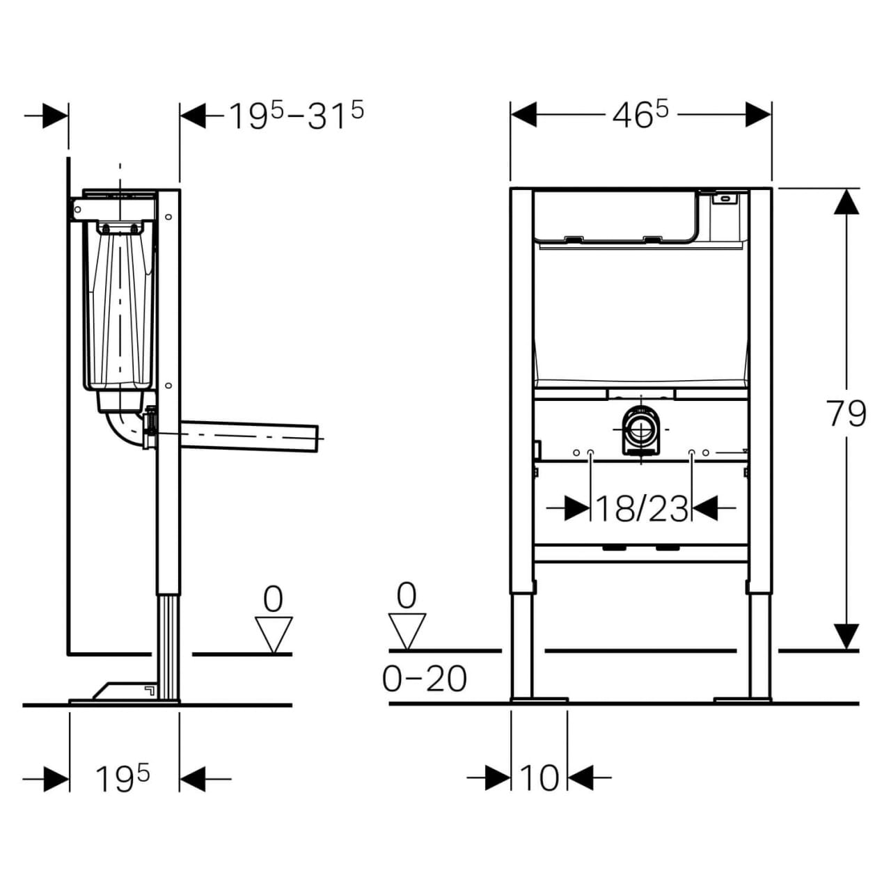 Geberit Duofix Low Height Furniture Toilet Frame with Cistern ...