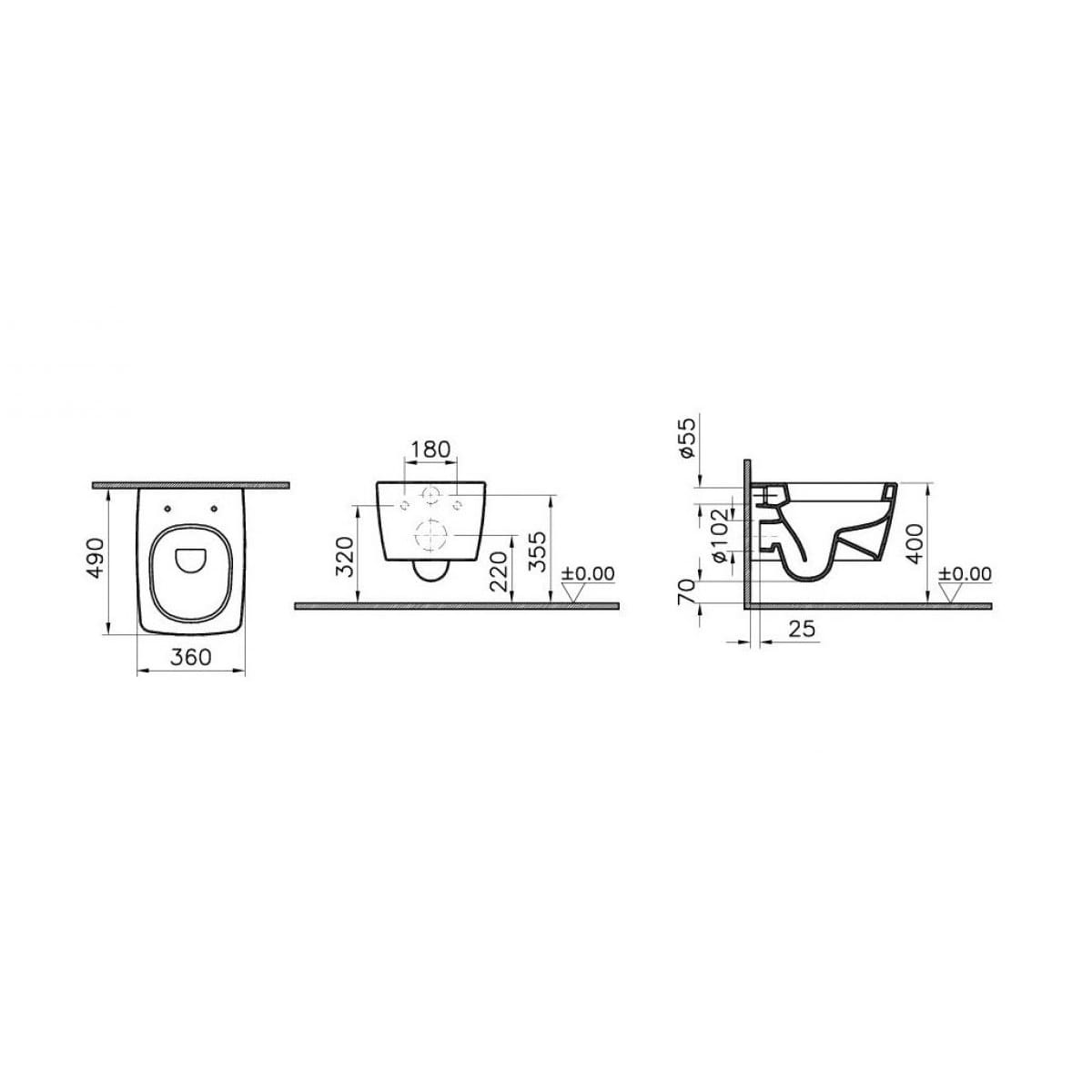5671B003-0075 90-003-001 - VitrA M-Line Wall Hung Toilet : Bathroom Planet