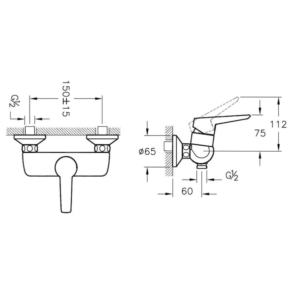 A42445EXP - VitrA Solid S Shower Mixer : Bathroom Planet