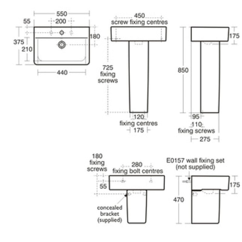 E799201 E015767 - Ideal Standard Concept Cube Short Projection Basin ...