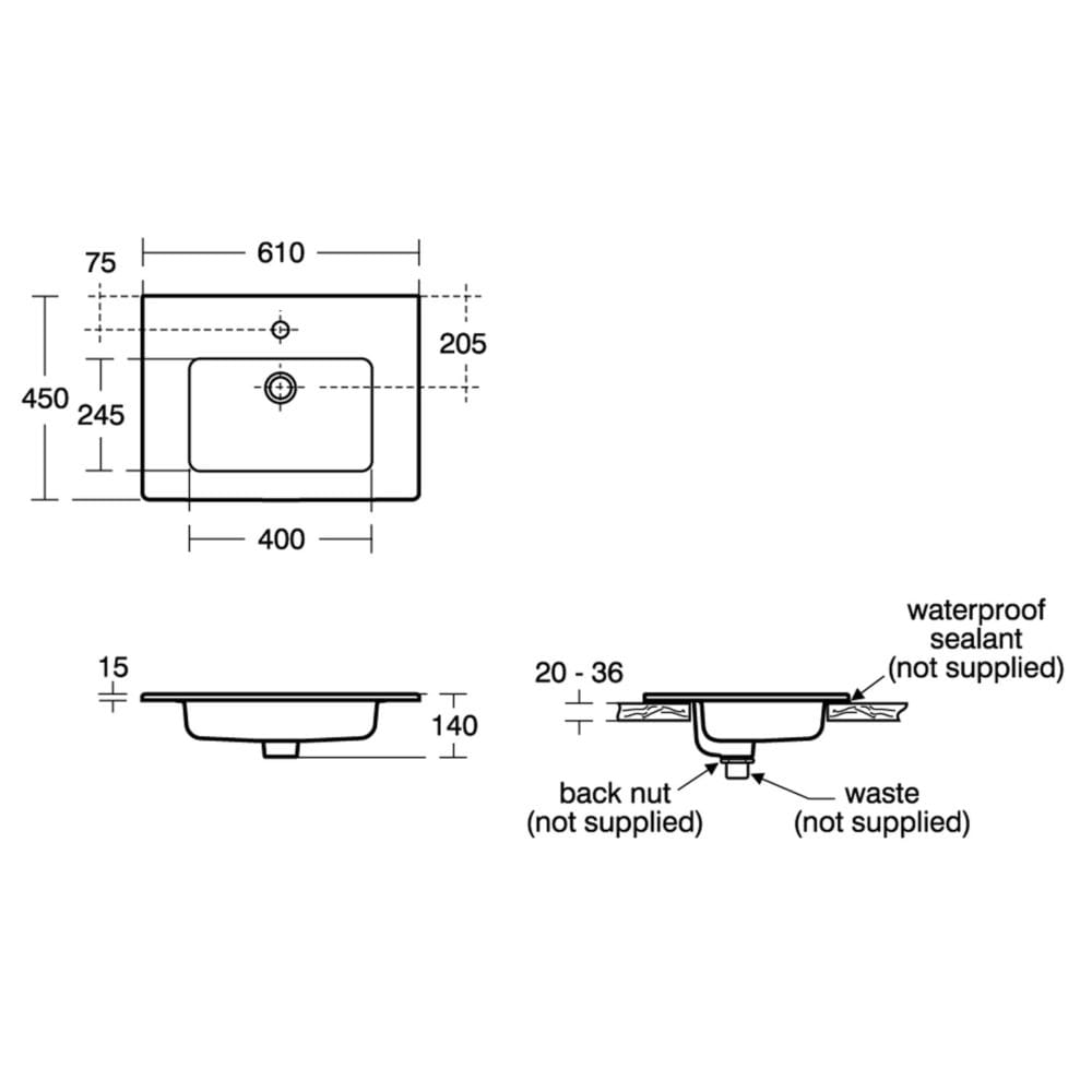 E066801 - Ideal Standard Tempo Vanity Basin : Bathroom Planet