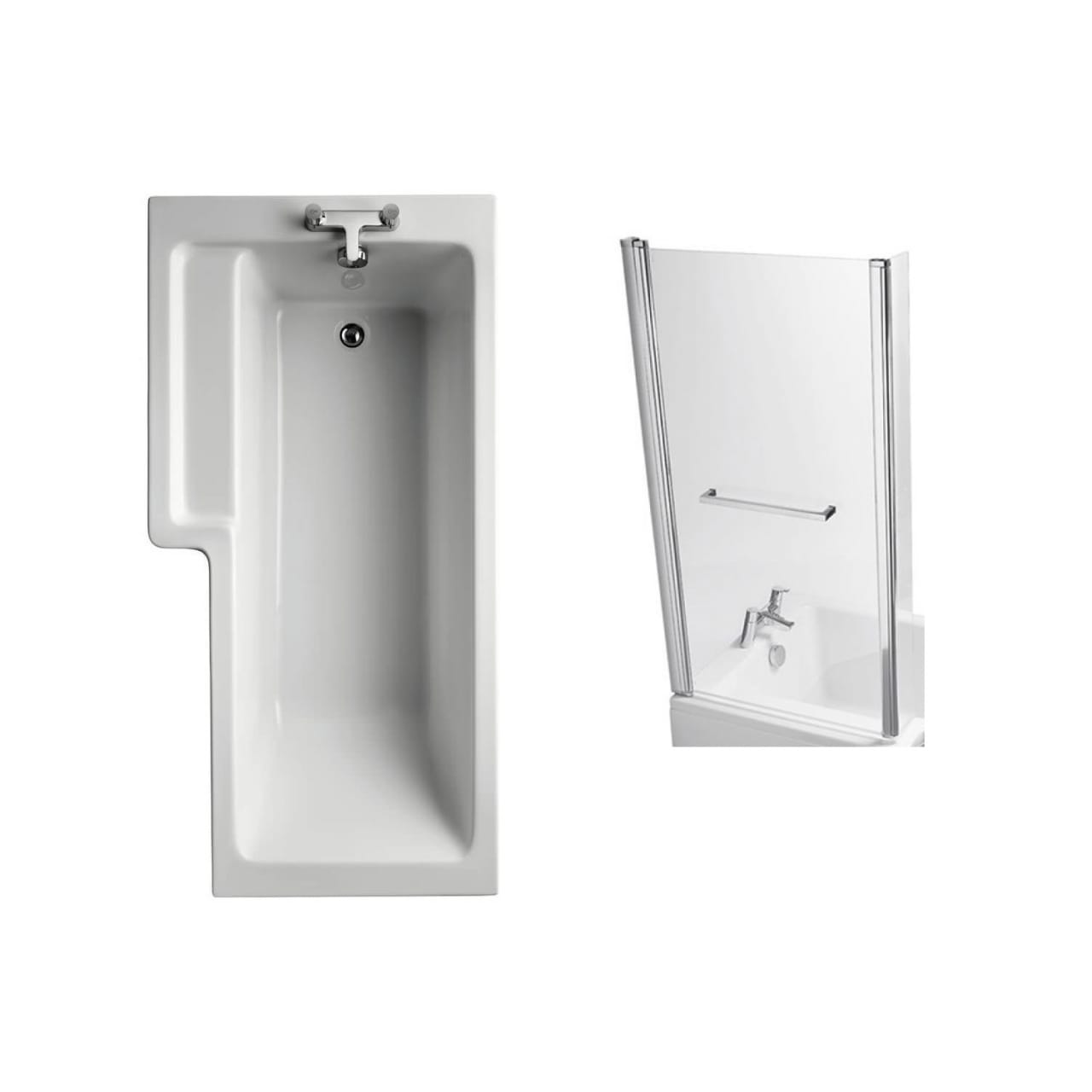 E259501 E2597EO - Ideal Standard Tempo Cube Shower Bath : Bathroom Planet