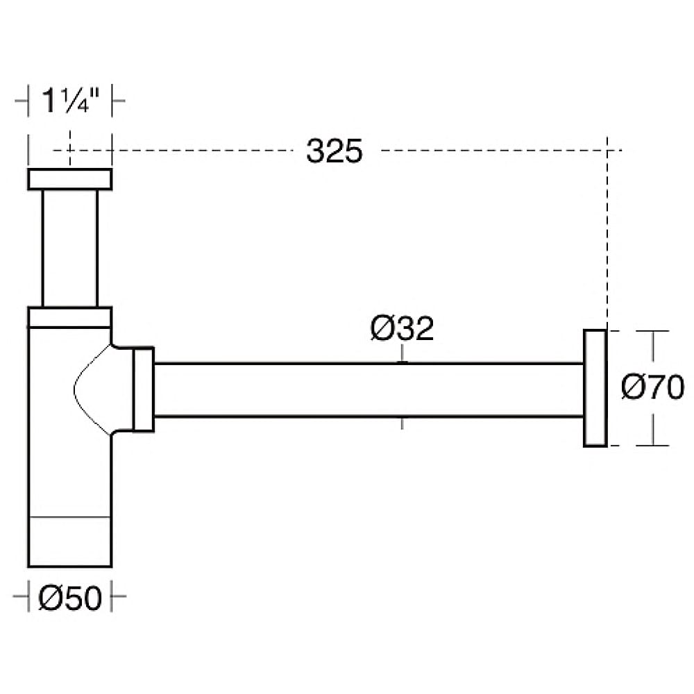 E0079AA - Ideal Standard Contemporary Bottle Trap : Bathroom Planet