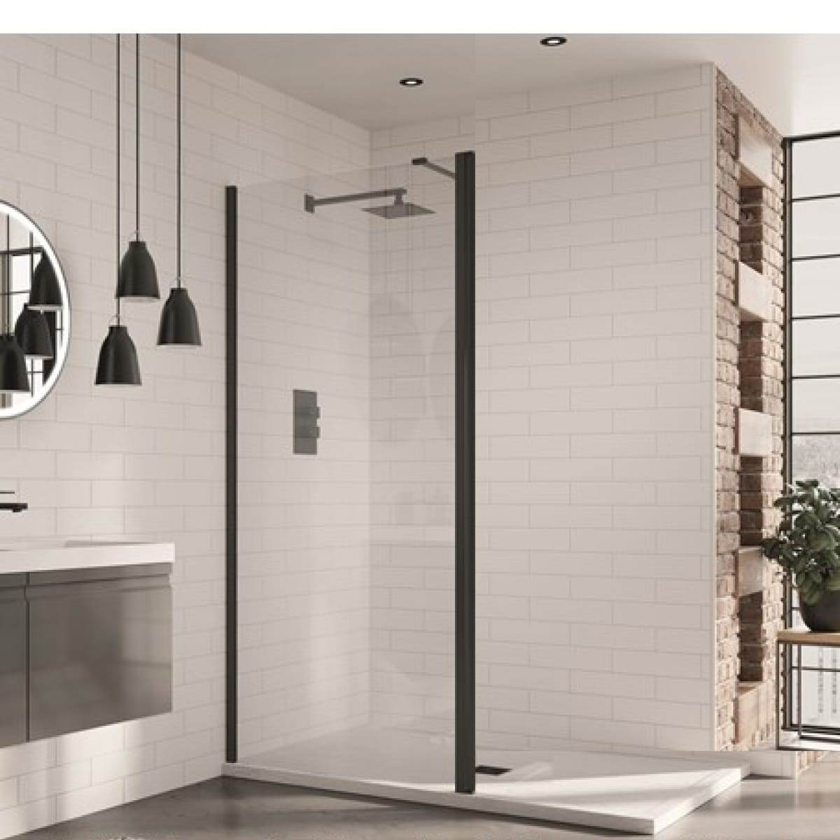 AQ8650 - Aquadart Wetroom 8 Clear/Matrix & Black : Bathroom Planet