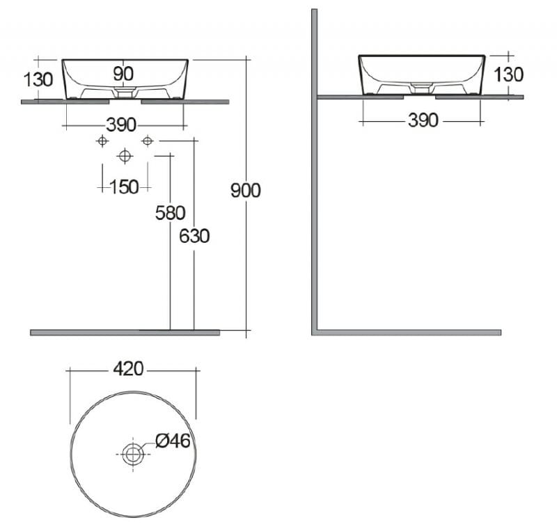 RAK Feeling Round Countertop Basin : Bathroom Planet