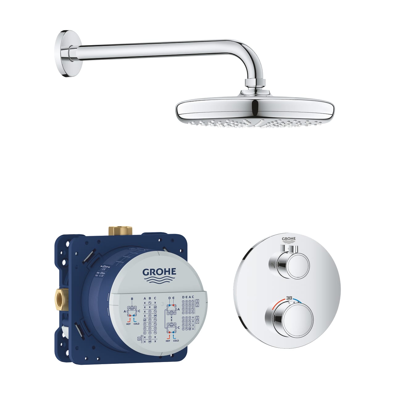 Grohe Grohtherm SmartControl Thermostatic Perfect Shower Set With Tempesta 210 : Bathroom Planet