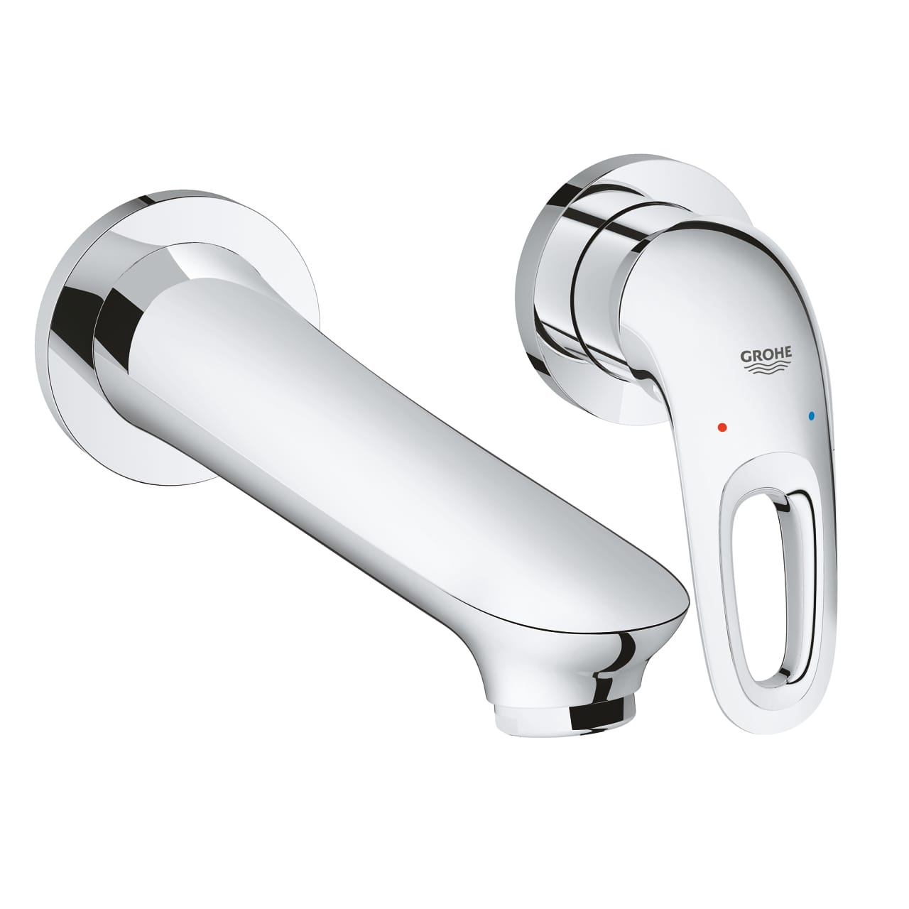 Grohe Eurostyle Wall Mounted 2-Hole Basin Mixer Tap : Bathroom Planet