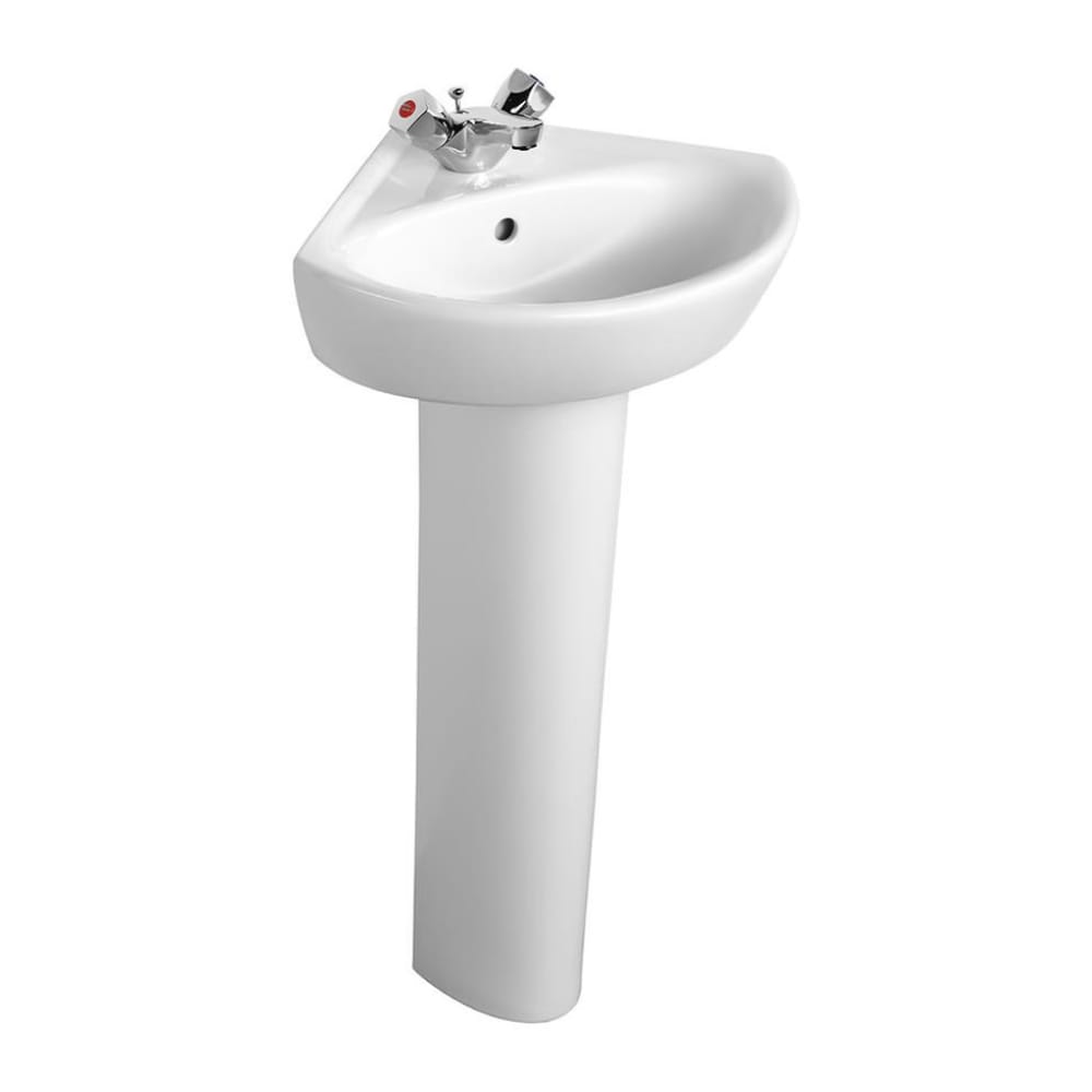 Armitage Shanks Sandringham 21 Corner Pedestal Basin : Bathroom Planet