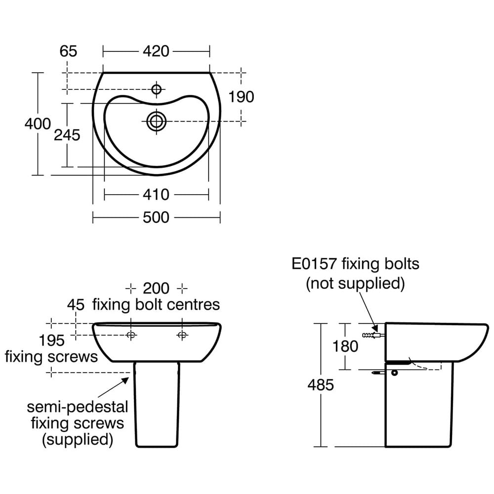 S269001 - Armitage Shanks Contour 21 Splash Basin : Bathroom Planet