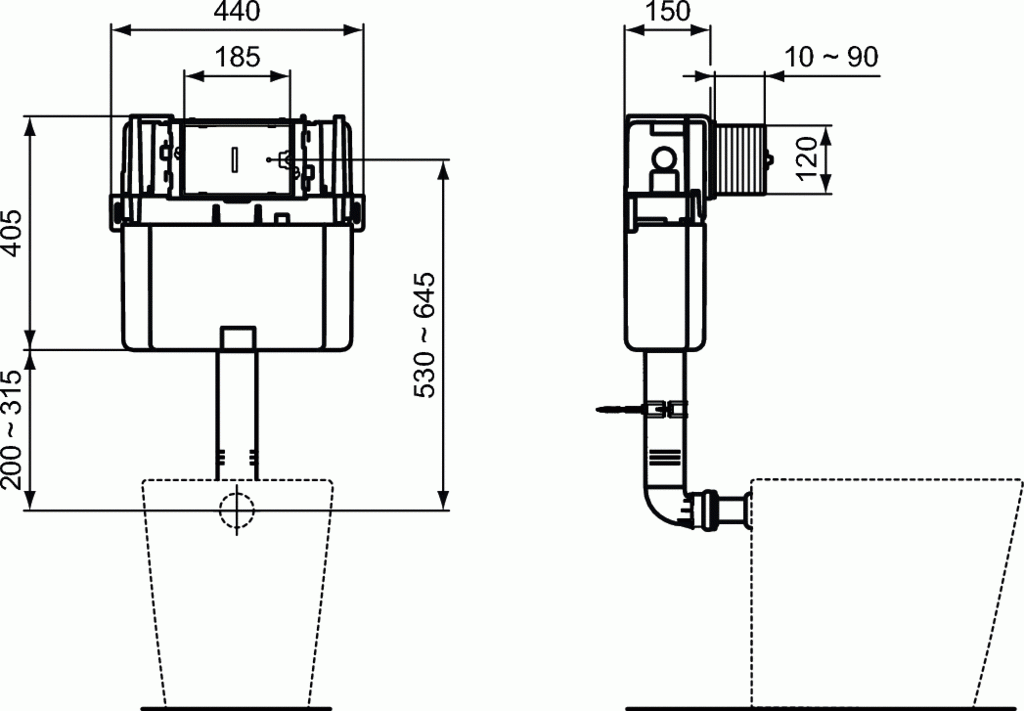Ideal Standard ProSys Concealed Cistern : Bathroom Planet