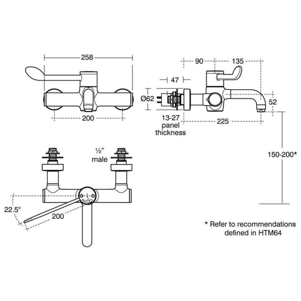 A6682AA - Armitage Shanks Markwik 21+ Panel Mounted Thermostatic Basin ...