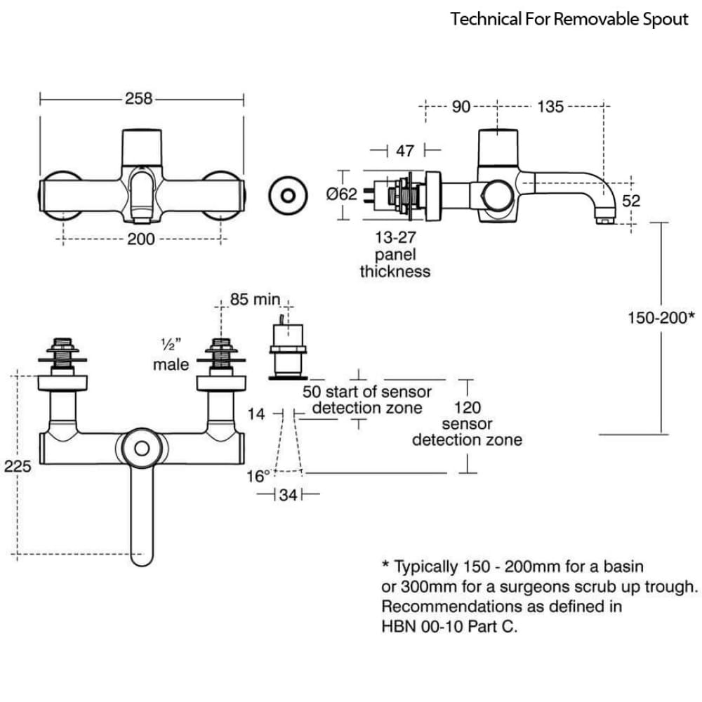 A6684AA - Armitage Shanks Markwik 21+ Panel Mounted Sensor Thermostatic ...
