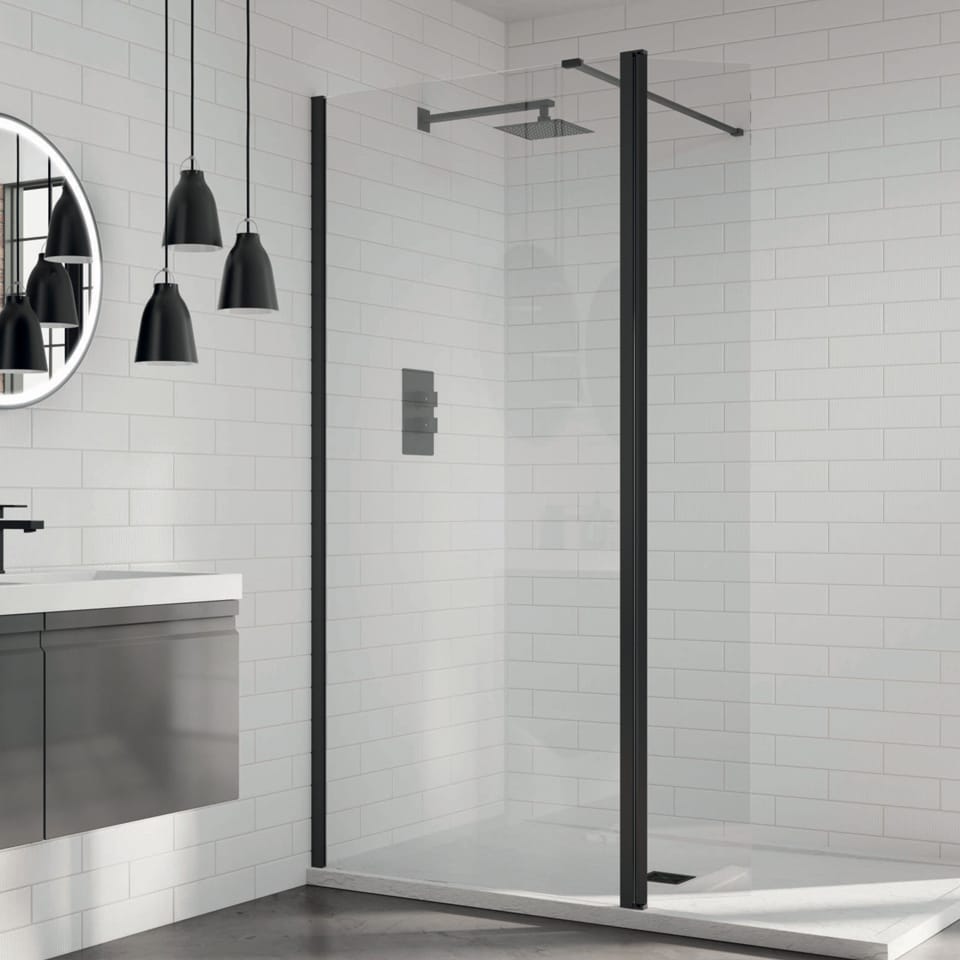 AQ8661BLK - Aquadart Wetroom 8 Matt Black Shower Profile Pack ...