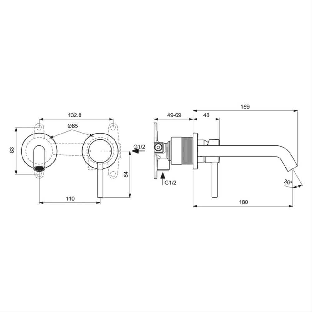 A6938XG - Ideal Standard Ceraline Wall Mounted Basin Mixer : Bathroom ...