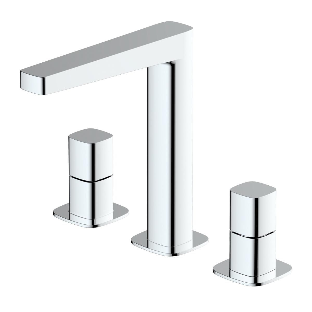 RAK Petit Square 3 Tap Hole Basin Mixer : Bathroom Planet