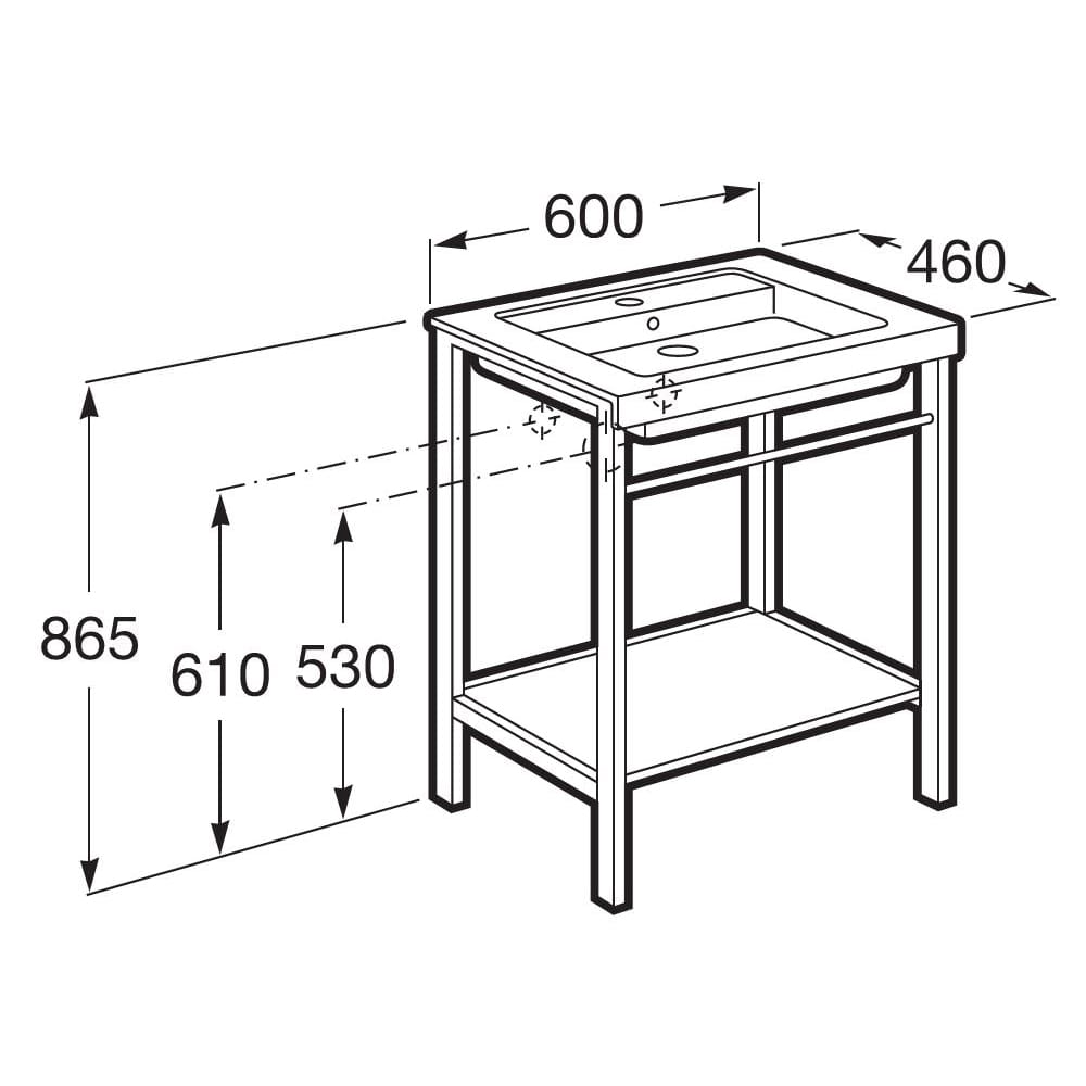 856746001 327546000 - Roca Prisma Basin Metal Structure with Integrated ...