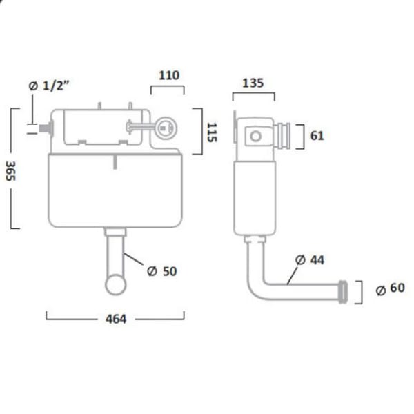 TR9002 - Tavistock Apex Dual Flush Concealed Cistern Side Inlet ...