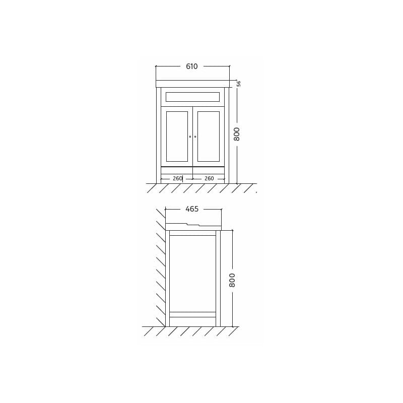 TIS4162 - Tailored Bathrooms Turin Classic Floor Standing Vanity Unit ...