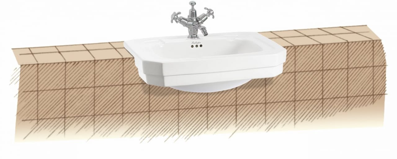 Burlington Contemporary Semi Recessed Basin : Bathroom Planet