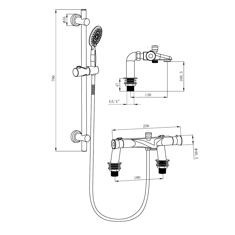 TIS0007 - Tailored Bathrooms Plumb Essentials Thermostatic Bath Shower ...
