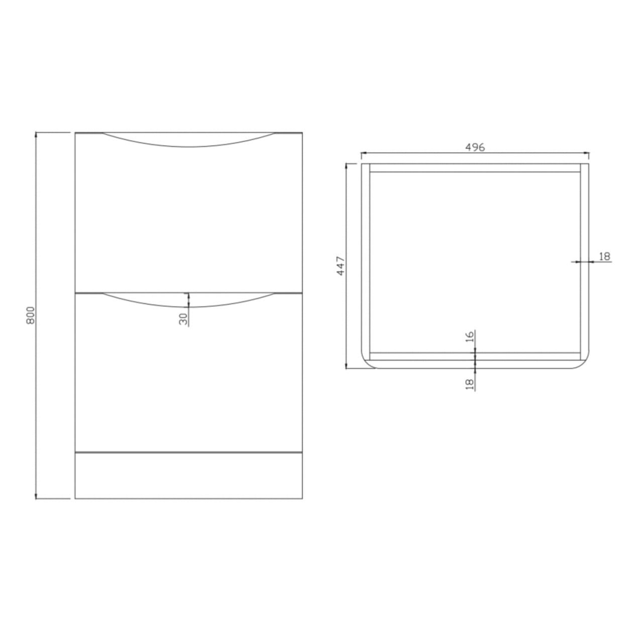CONTOUR500FLOORCAB-GWTE COUNTOUR-500BASIN - Casa Bano Contour Floor ...