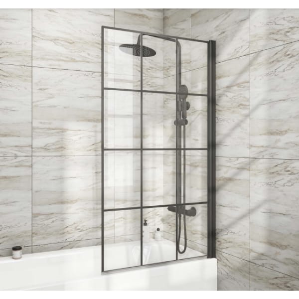 PATTERNSCREEN001 - Casa Bano A6 Black Grid Bath Screen : Bathroom Planet