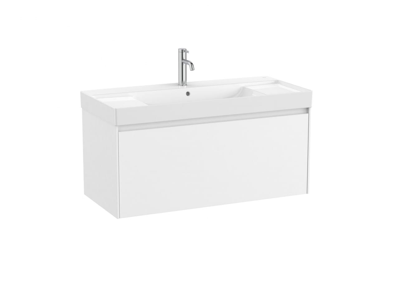 Roca Ona: Unik Wall Hung Vanity Unit with 1 Drawer & Basin (1000mm ...