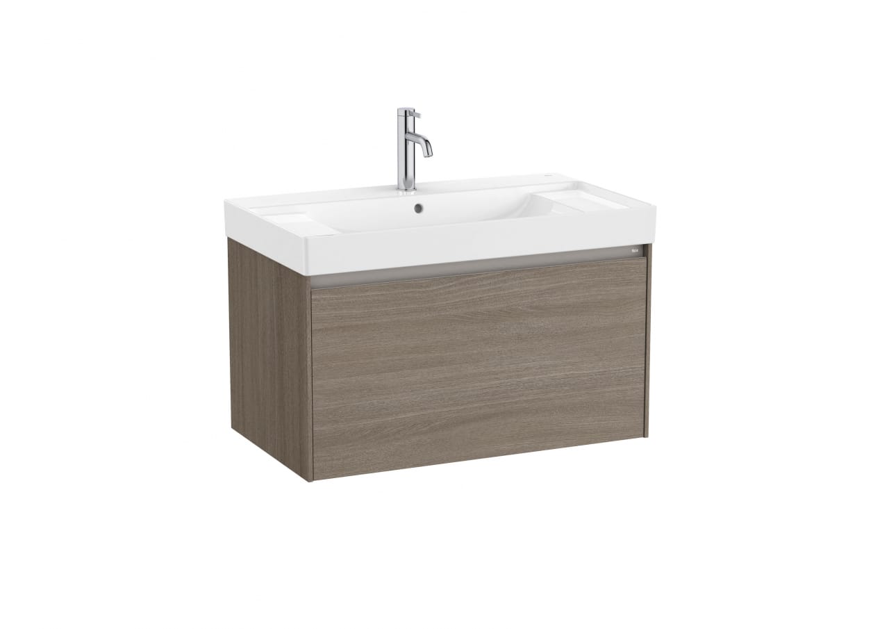 Roca Ona: Unik Wall Hung Vanity Unit with 1 Drawer & Basin (800mm ...