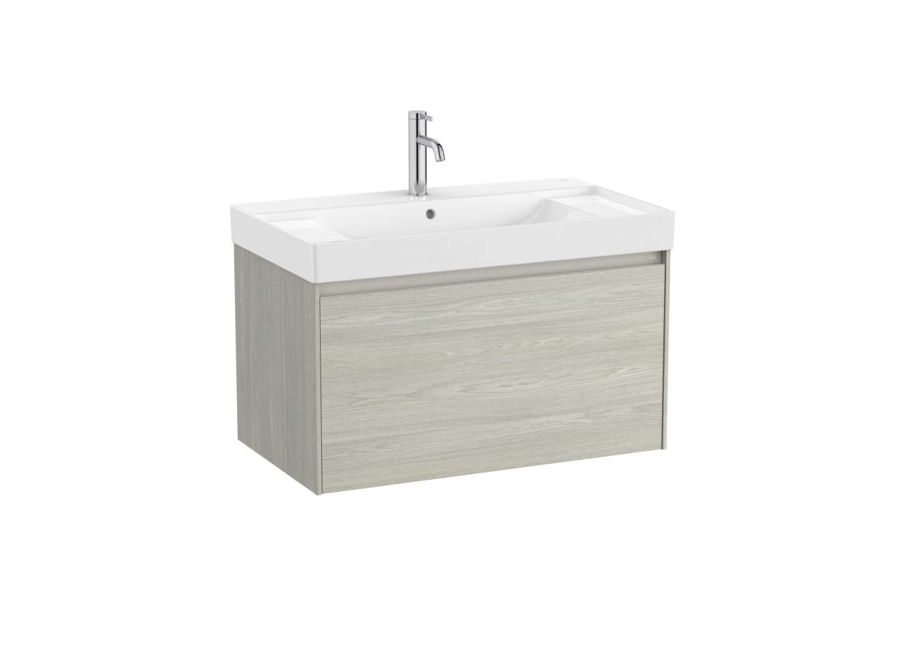 Roca Ona: Unik Wall Hung Vanity Unit with 1 Drawer & Basin (800mm ...