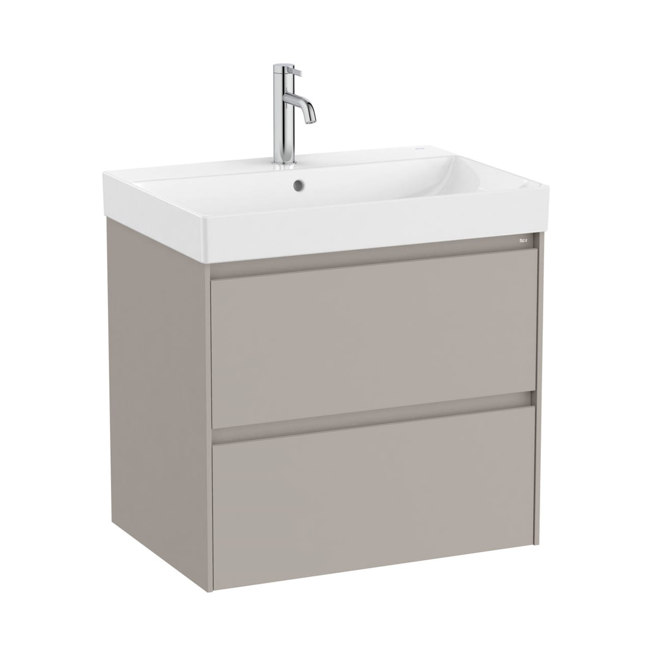 Roca Ona: Unik Wall-Hung Bathroom Vanity Unit with 2 Drawers and Basin ...