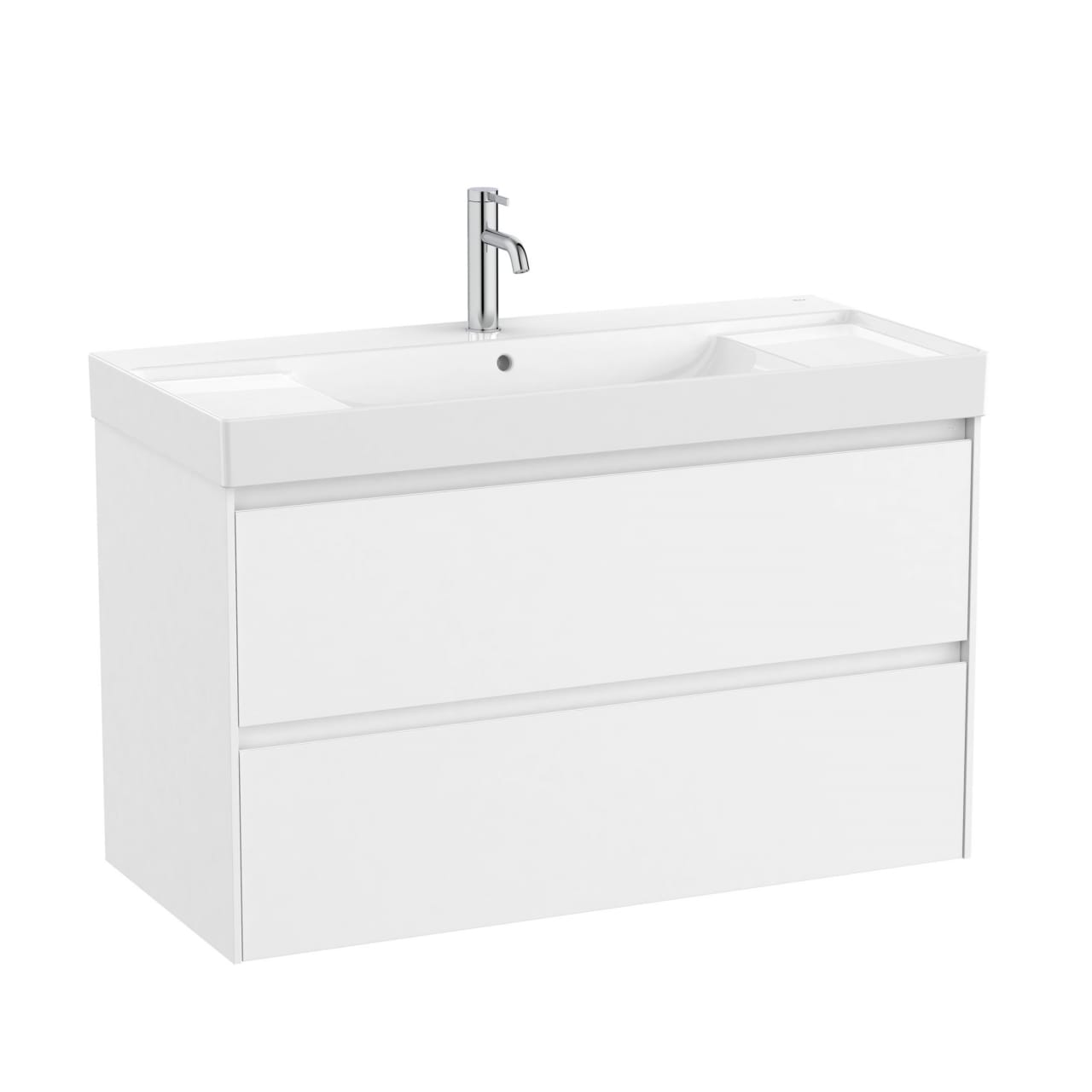 Roca Ona: Unik Wall-Hung Bathroom Vanity Unit with 2 Drawers and Basin ...