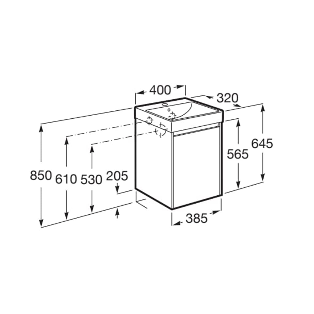A851677510 - Roca Ona: Unik Wall-Hung Compact Bathroom Vanity Unit with ...
