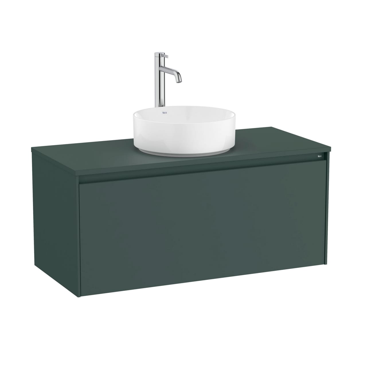 Roca Ona: Compact Wall-Hung Vanity Unit For Countertop Basin, 1 Drawer ...