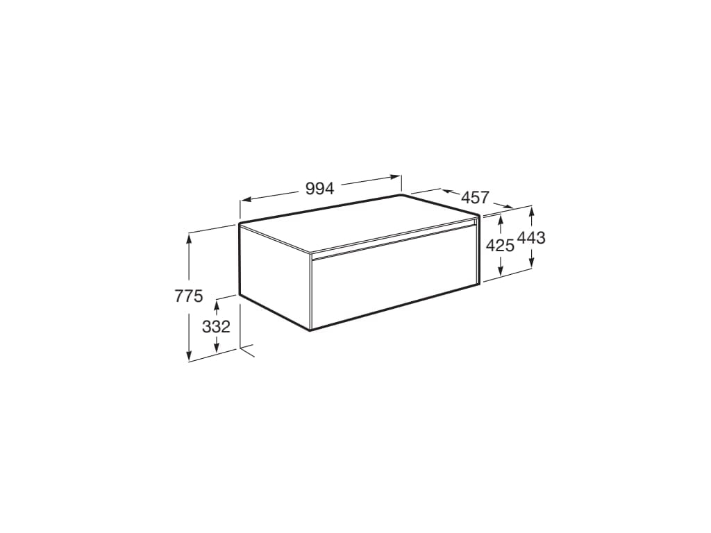 A851726510 - Roca Ona: Compact Wall-Hung Vanity Unit For Countertop ...