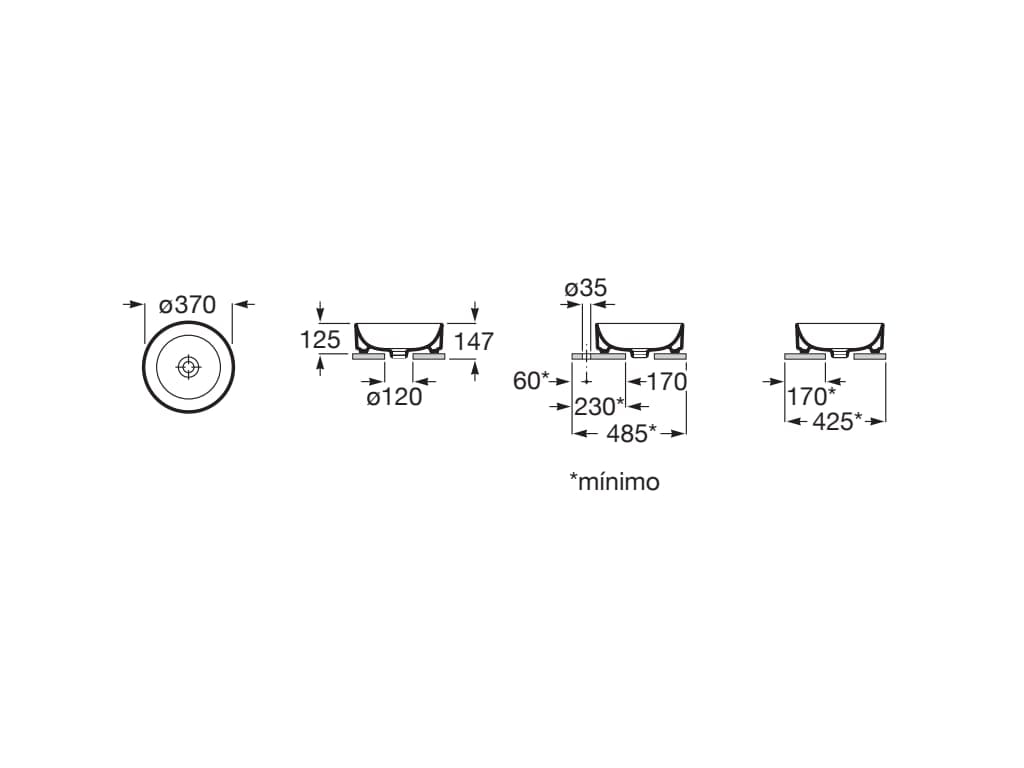 Roca Ona: Countertop Basin (370mm) : Bathroom Planet