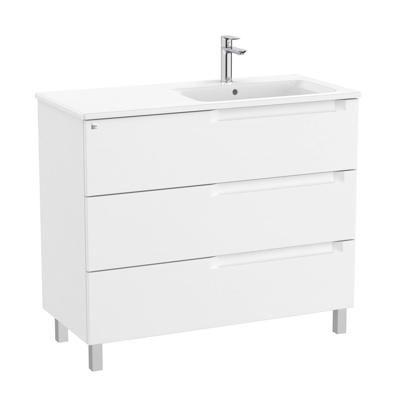 Roca Aleyda: Unik Floor-standing Vanity Unit with Three Drawers and RH ...
