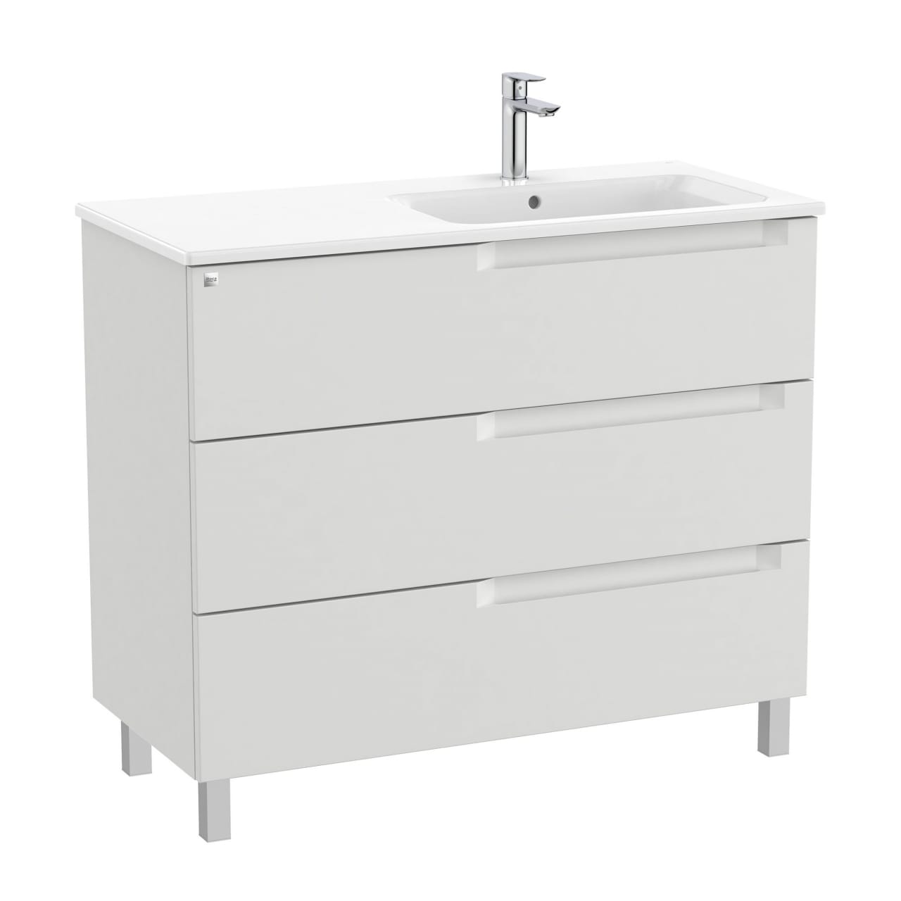 Roca Aleyda: Unik Floor-standing Vanity Unit with Three Drawers and RH ...