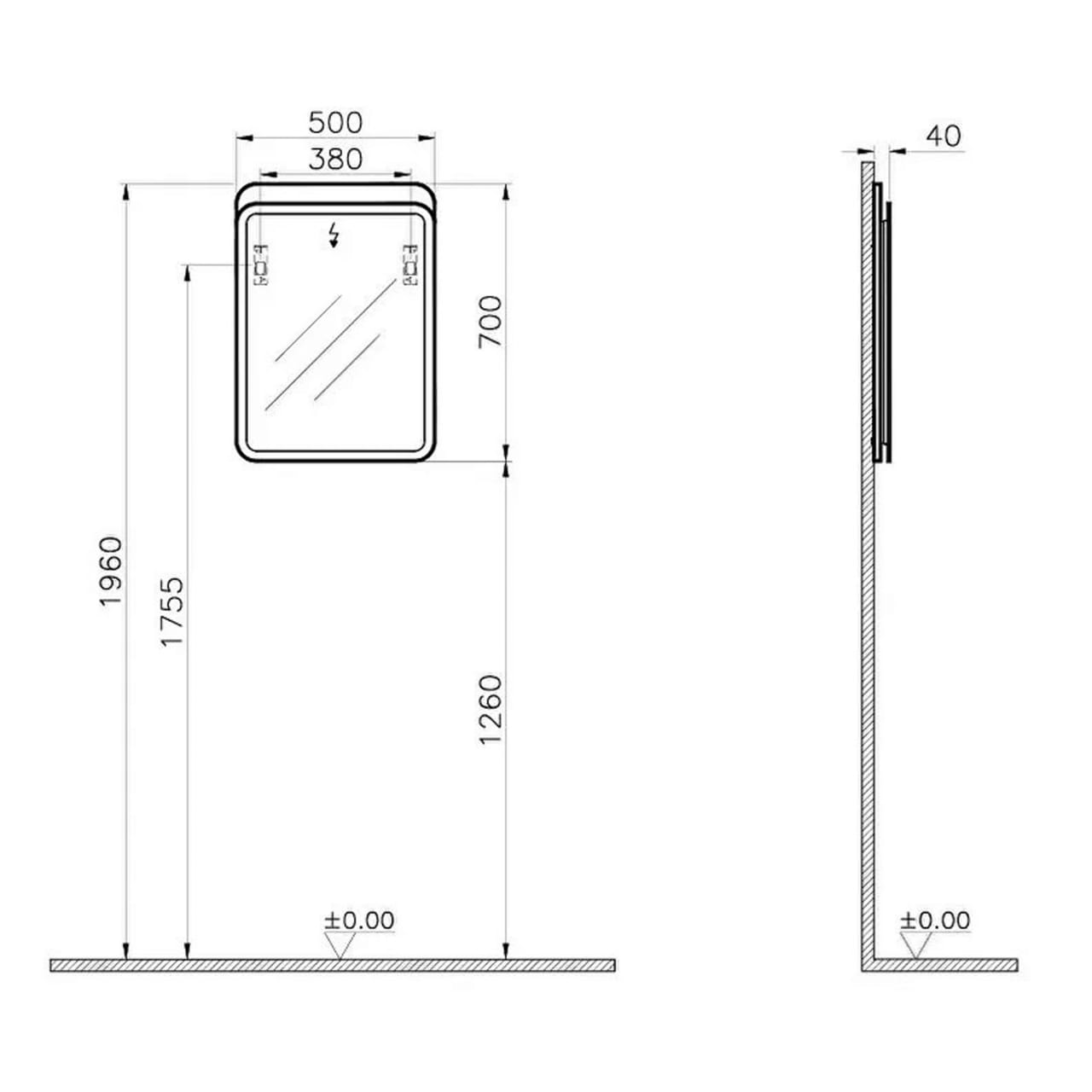 Vitra: Sento Illuminated Wall-hung Bathroom Mirror in Light Oak ...