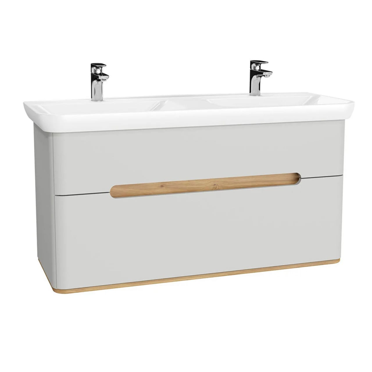 Vitra: Sento Wall-hung Washbasin Unit with 2 Drawers & Double Basins ...
