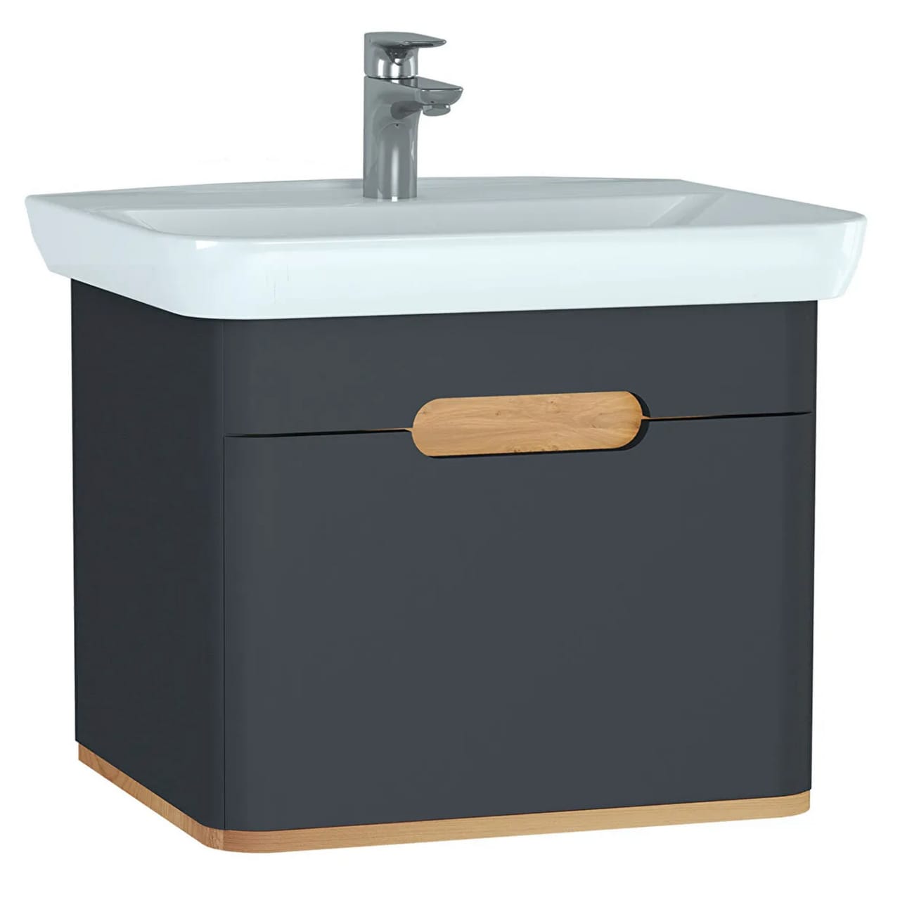 Vitra: Sento Wall-hung Bathroom Vanity Unit with One Drawer and Basin ...