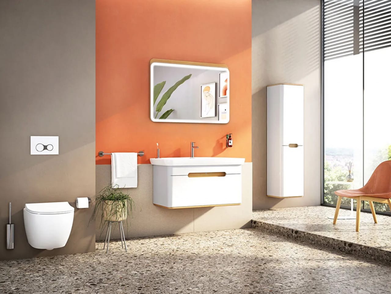 60814 - Vitra: Sento Wall-hung Bathroom Vanity Unit with One Drawer and ...
