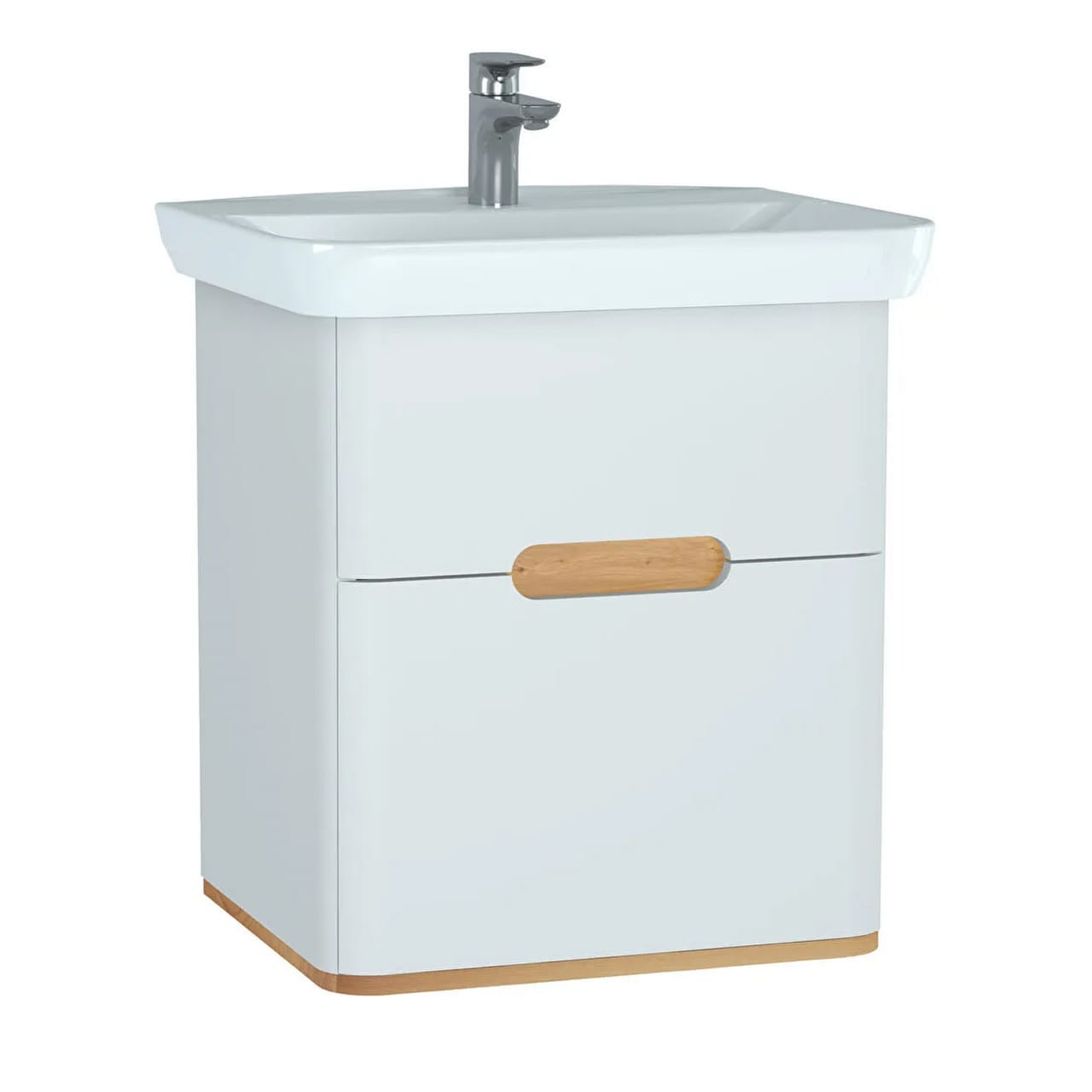 Vitra: Sento Wall-hung Bathroom Vanity Unit with Two Drawers and Basin ...