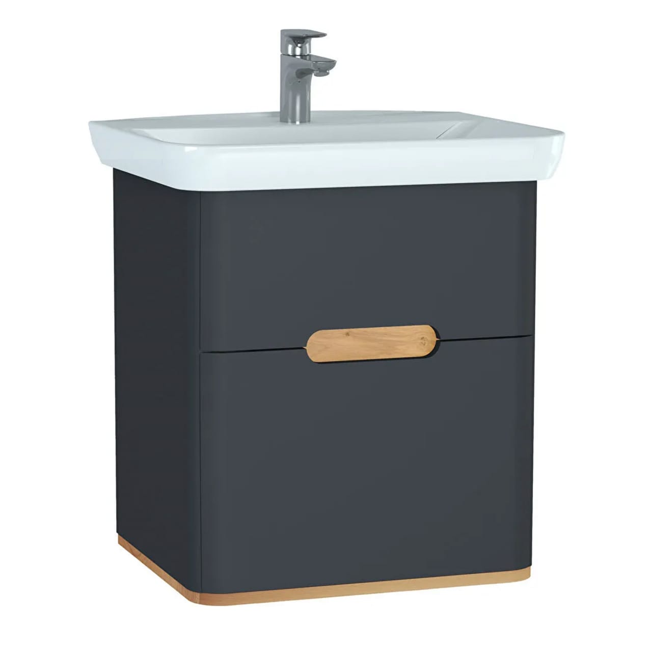 Vitra: Sento Wall-hung Bathroom Vanity Unit with Two Drawers and Basin ...