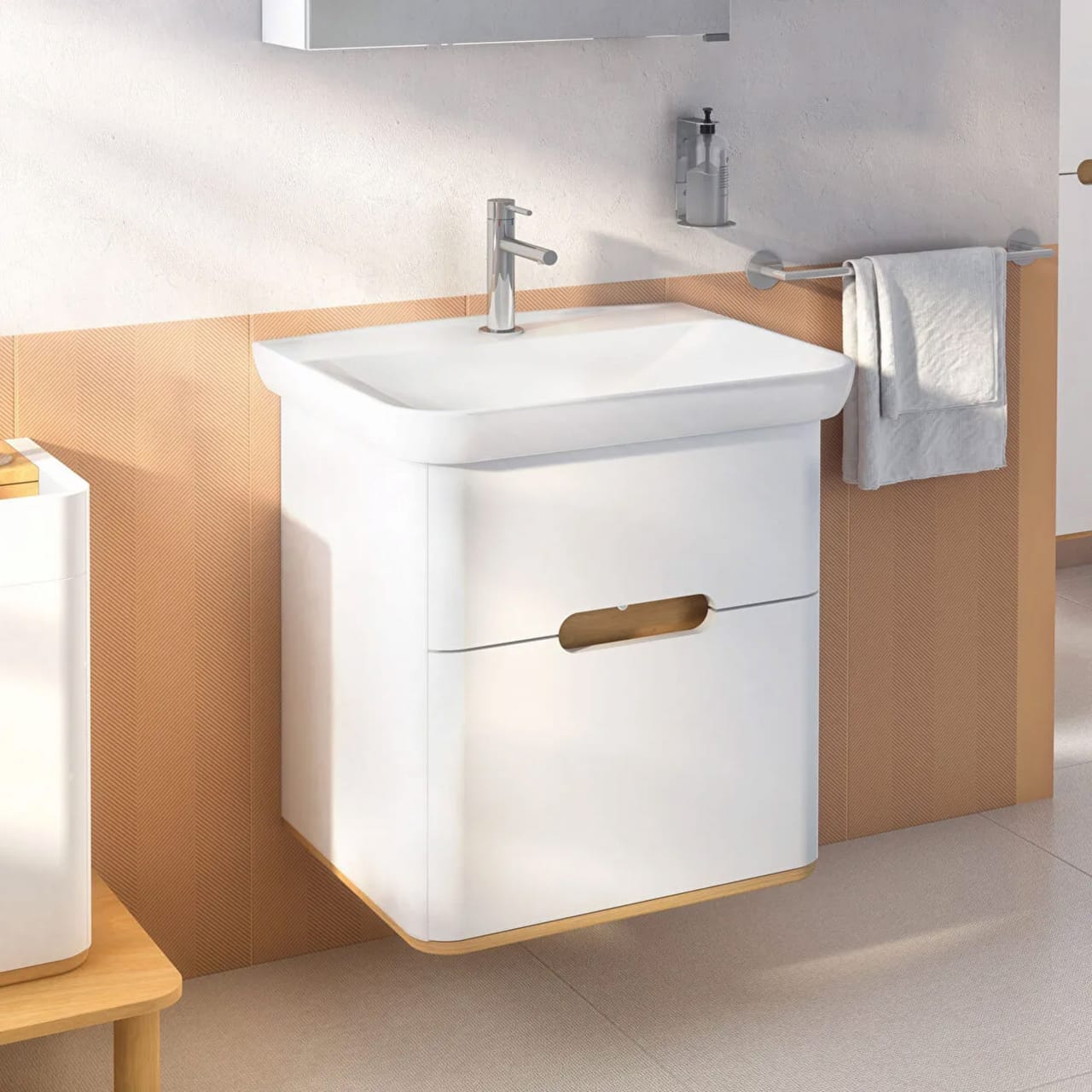60822 - Vitra: Sento Wall-hung Bathroom Vanity Unit with Two Drawers ...